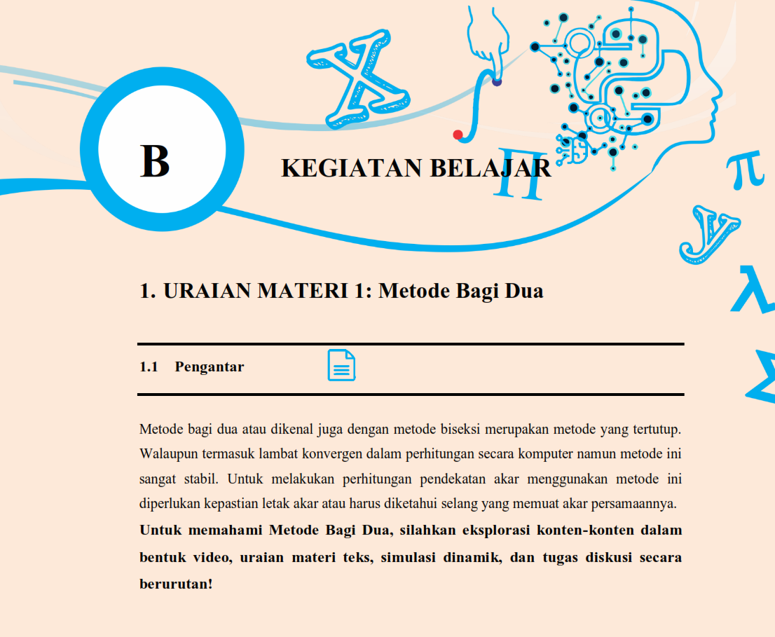 Uraian Materi 1: Metode Bagi Dua | Uraian Materi 1: Metode Bagi Dua