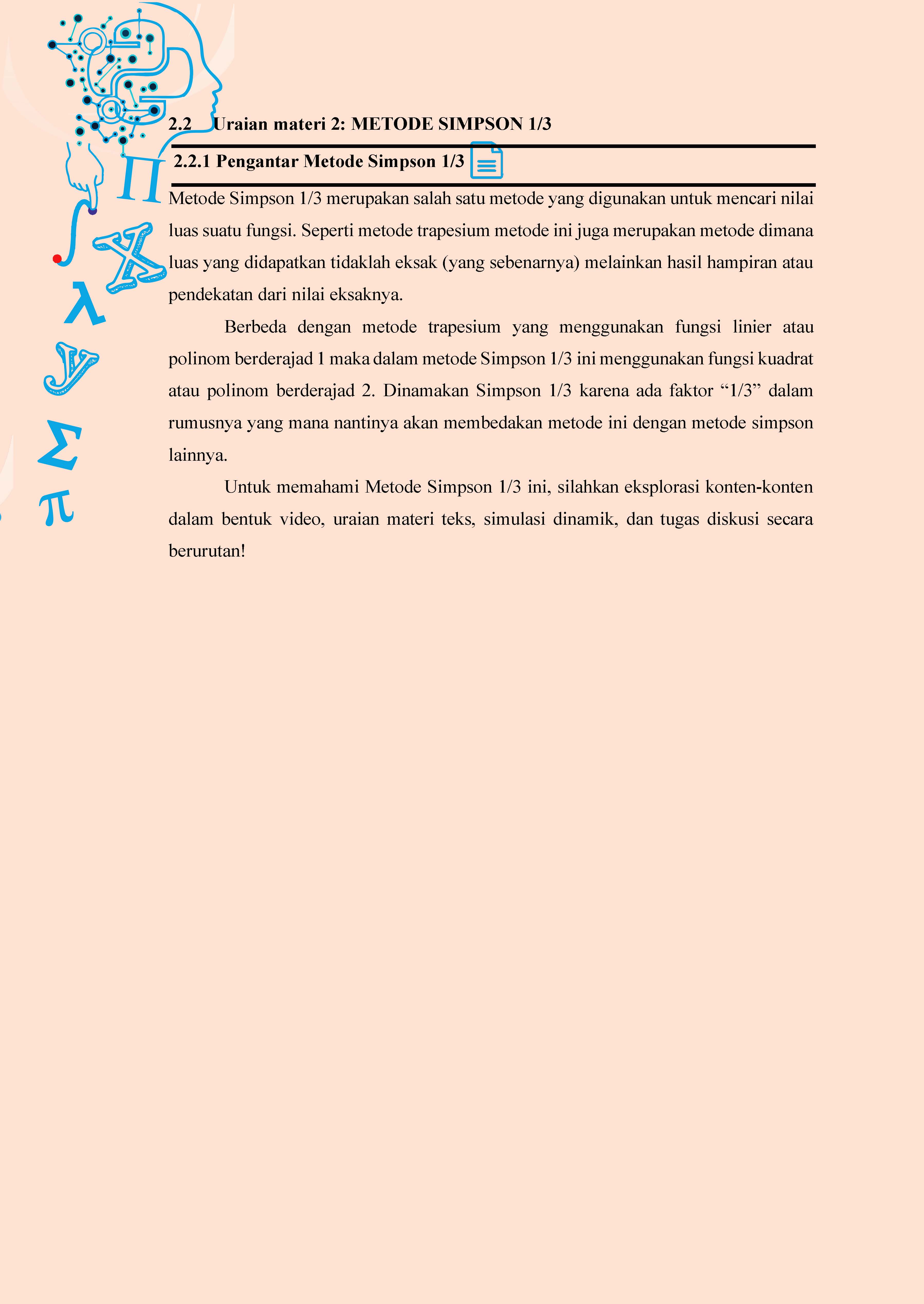 Materi 2: Metode Simpson 1/3 | Materi 2: Metode Simpson 1/3
